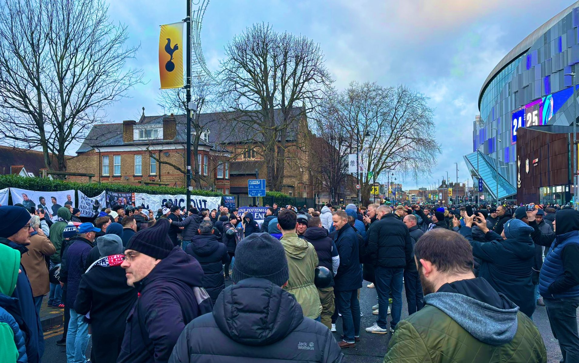 Tottenham fans stage ownership protests outside stadium